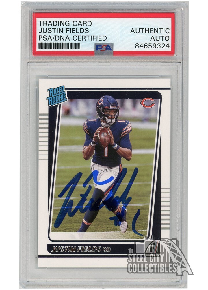 Justin Fields 2021 Panini Donruss Autograph RC Card #253 PSA/DNA | eBay