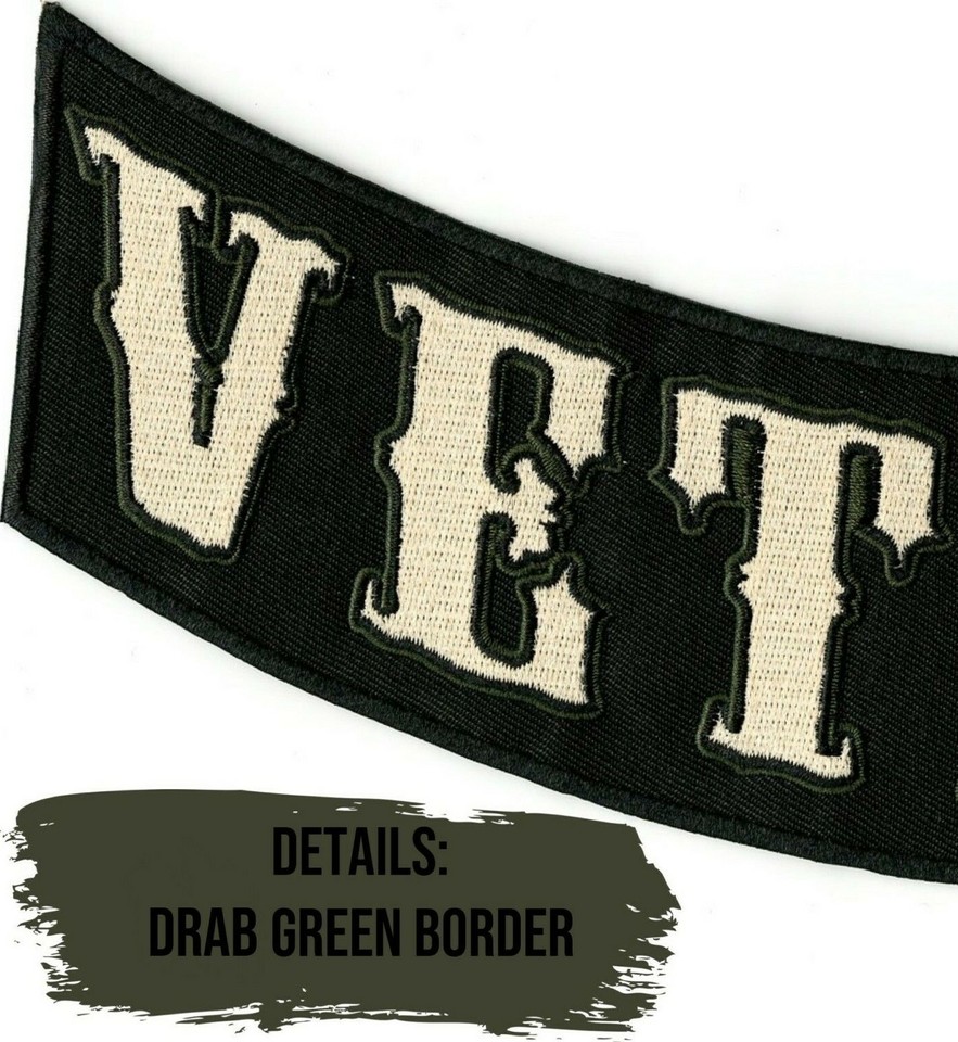 Retired Veteran Rocker + Army Patches 12" | Large Embroidered Military ...