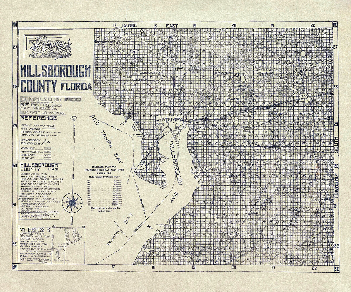 Florida Township And Range Map 1914 Map Of Orange County Florida