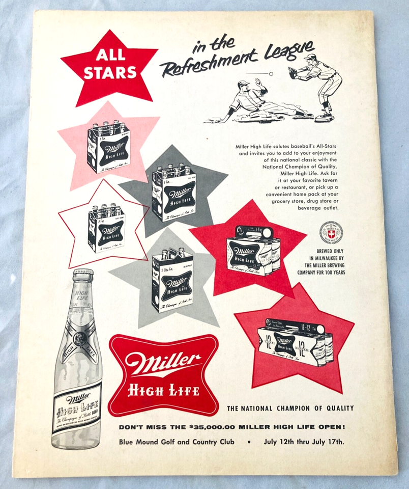 1955 Baseball MLB All Star Game Official Program Excellent Condition ...