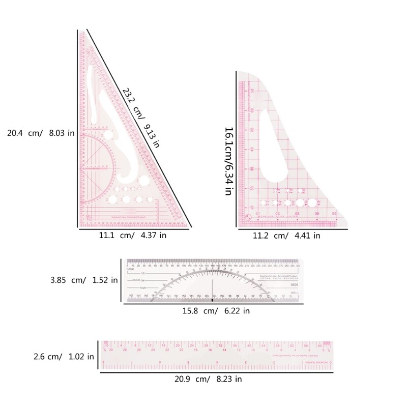 ewing Ruler Set For Fashion Designing Sewing, Sewing Measuring Tool | eBay