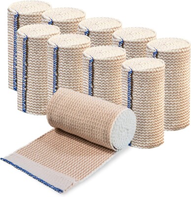 Elastic Bandage Wrap, Self-Close, 4" Comfort Athletic Compression Roll ...