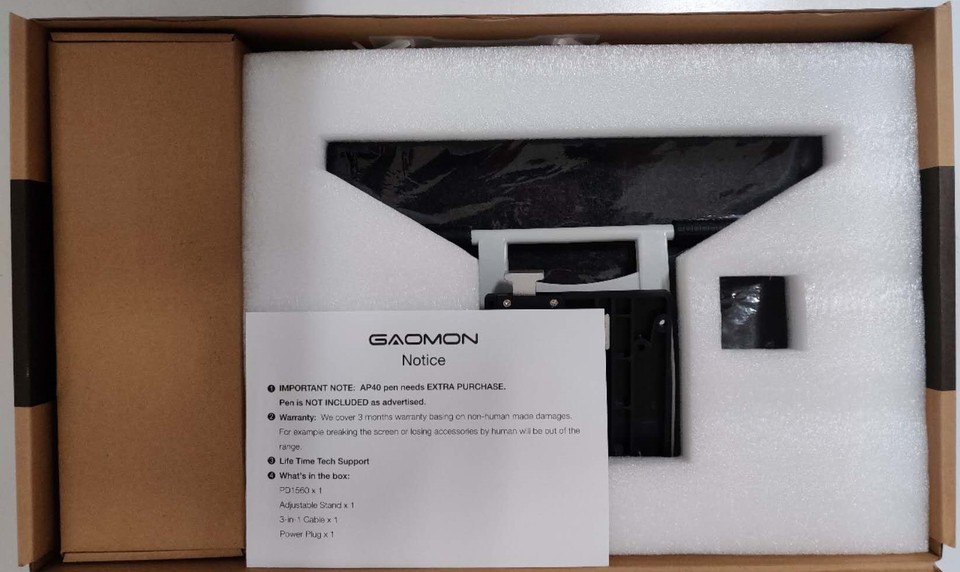 GAOMON PD1560 Digital Graphic Drawing Tablet with Screen Pen Display 15 ...