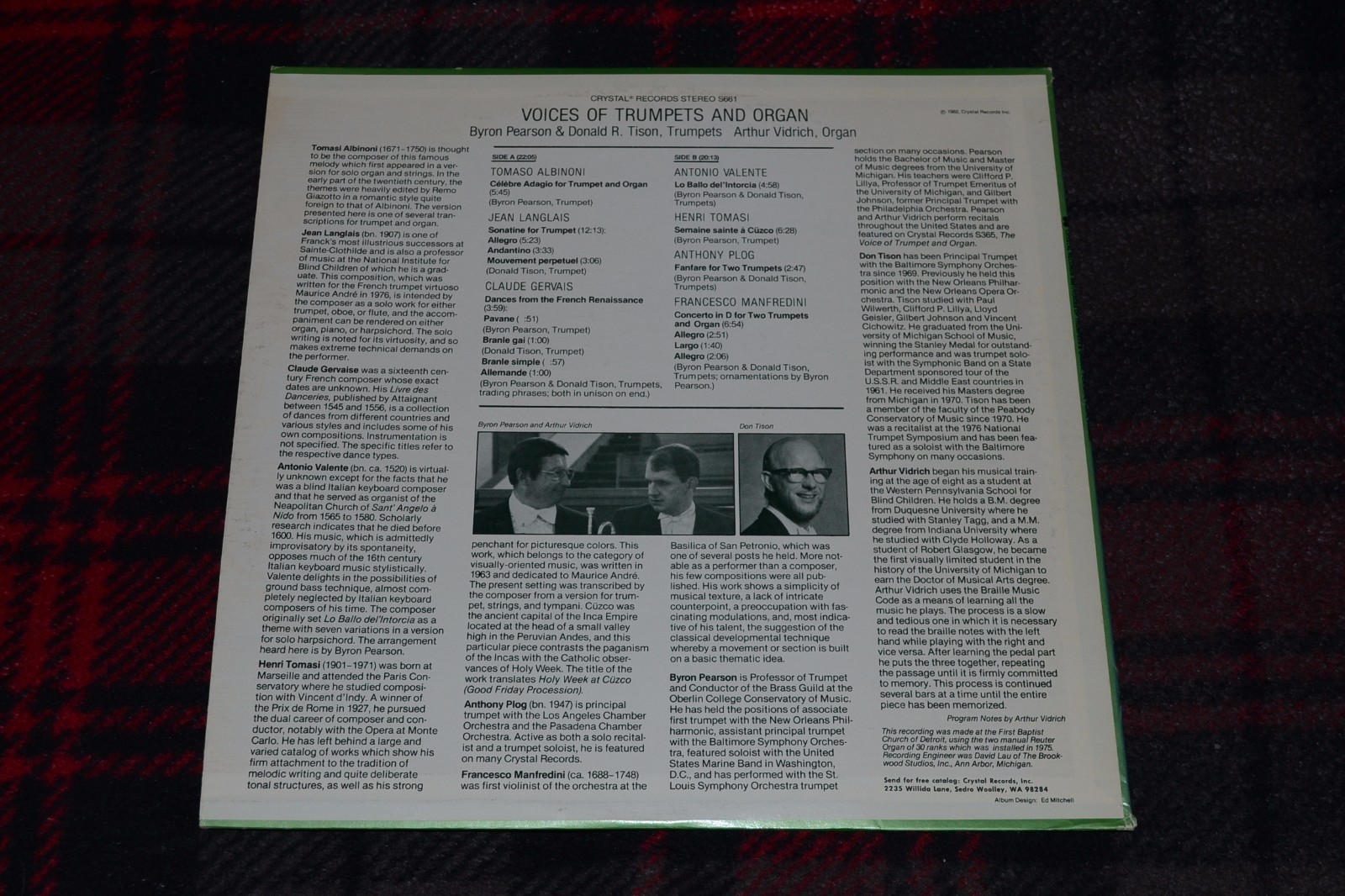 Voices of Trumpets & Organ~Byron Pearson, Donald Tison, Arthur Vidrich ...