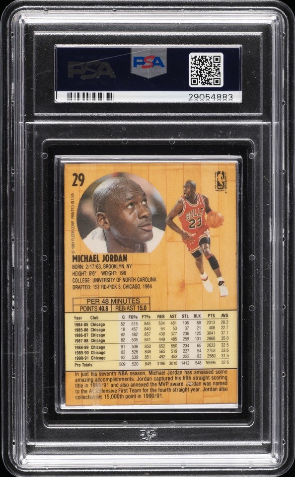 1991 FLEER 3-D WRAPPER REDEMPTION #29 MICHAEL JORDAN PSA 9 | eBay