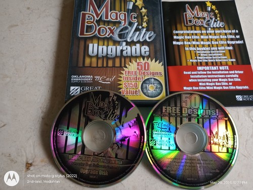GREAT NOTIONS MAGIC BOX ELITE UPGRADE EMBROIDERY 2 DISC MINI PLUS ...