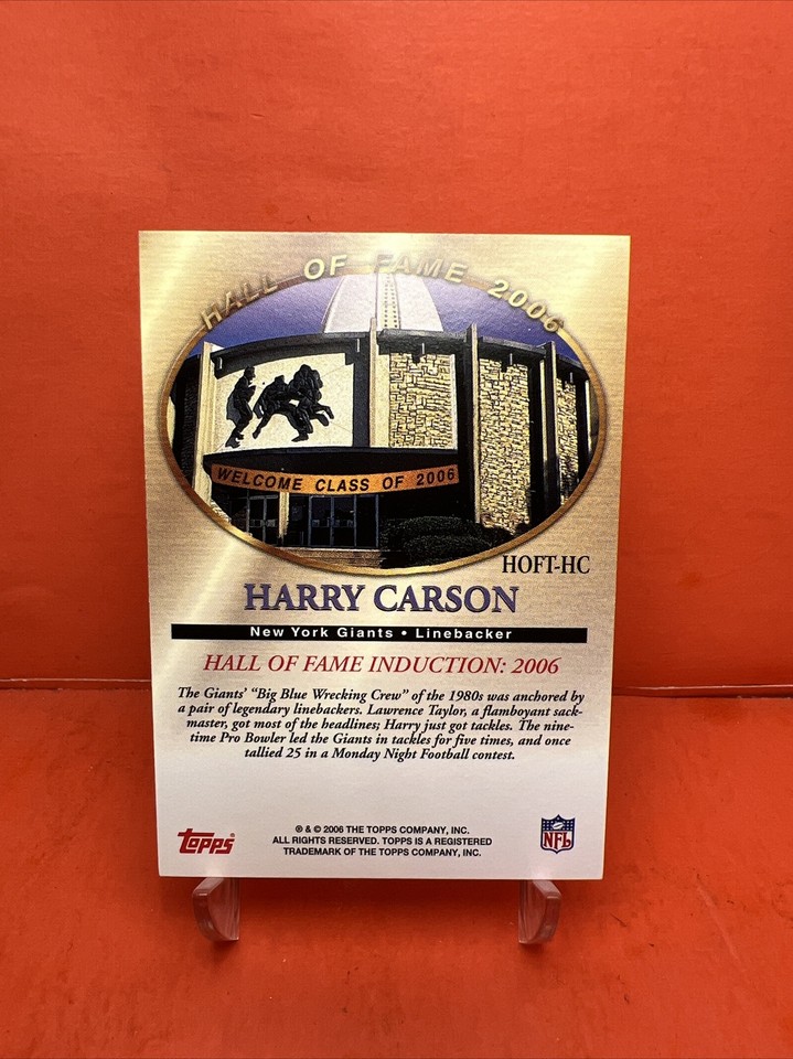 2006 Topps Hall of Fame Class of 2006 Harry Carson #HOFT-HC HOF Mint🦄 ...
