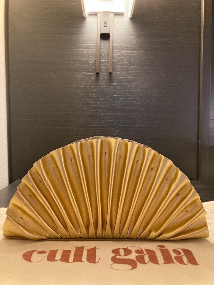 Cult Gaia Fan Clutch New With Tags Gold | eBay