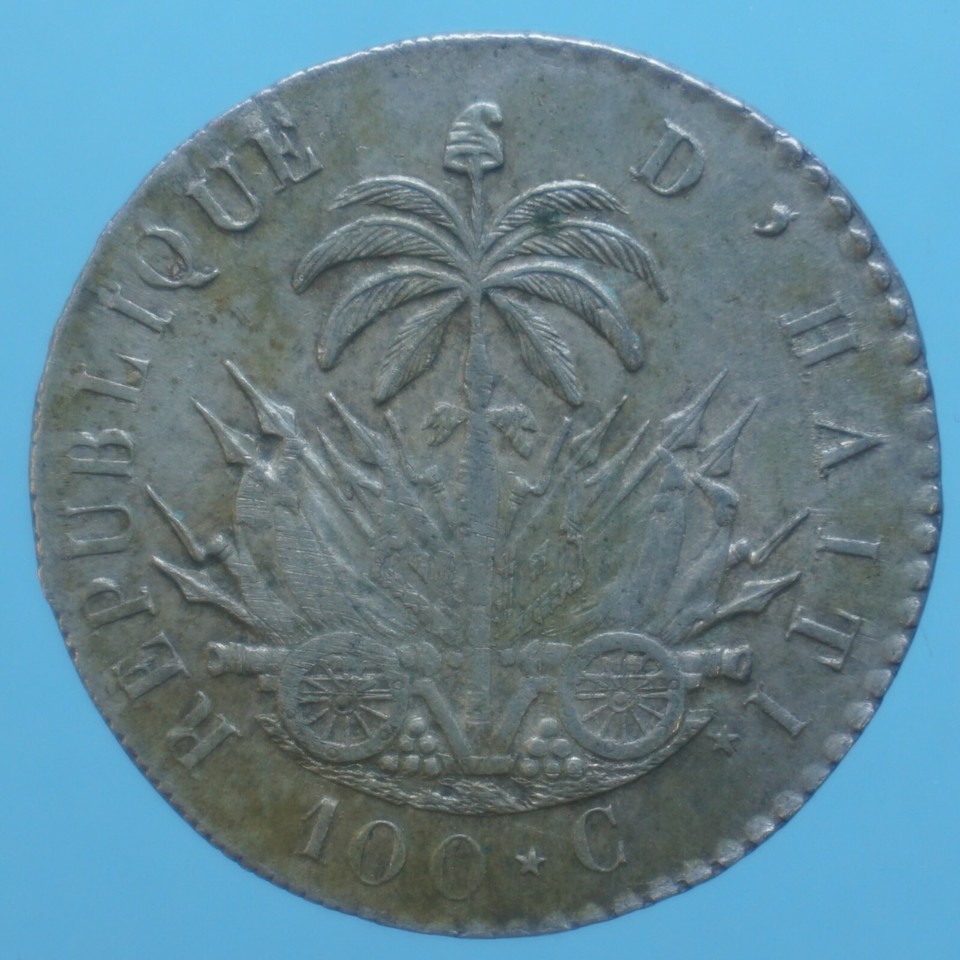 HAITI 100 CENTIMES AN 26 ARGENTO SILVER COIN SPL NUMISMATICA CURRENCY ...