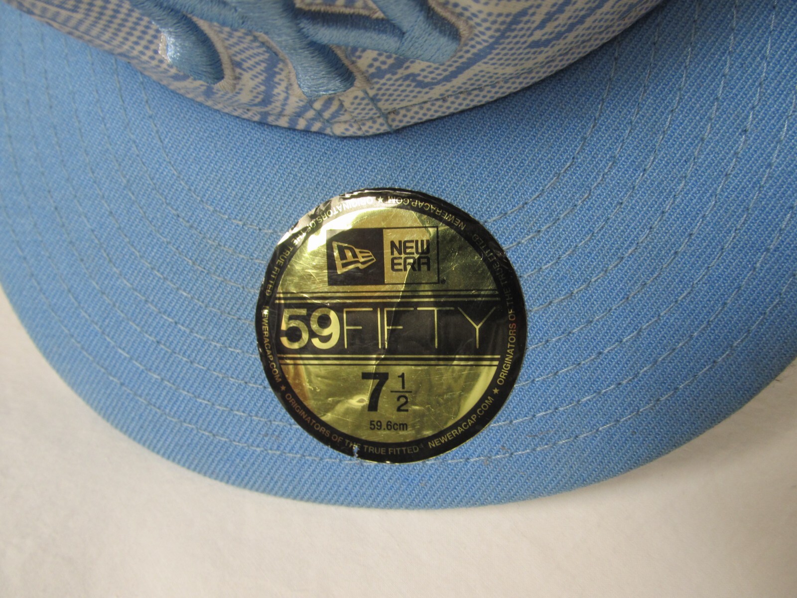 New Era 59Fifty New York Yankees Blue Hat Size 7.5 #D1 - Gem