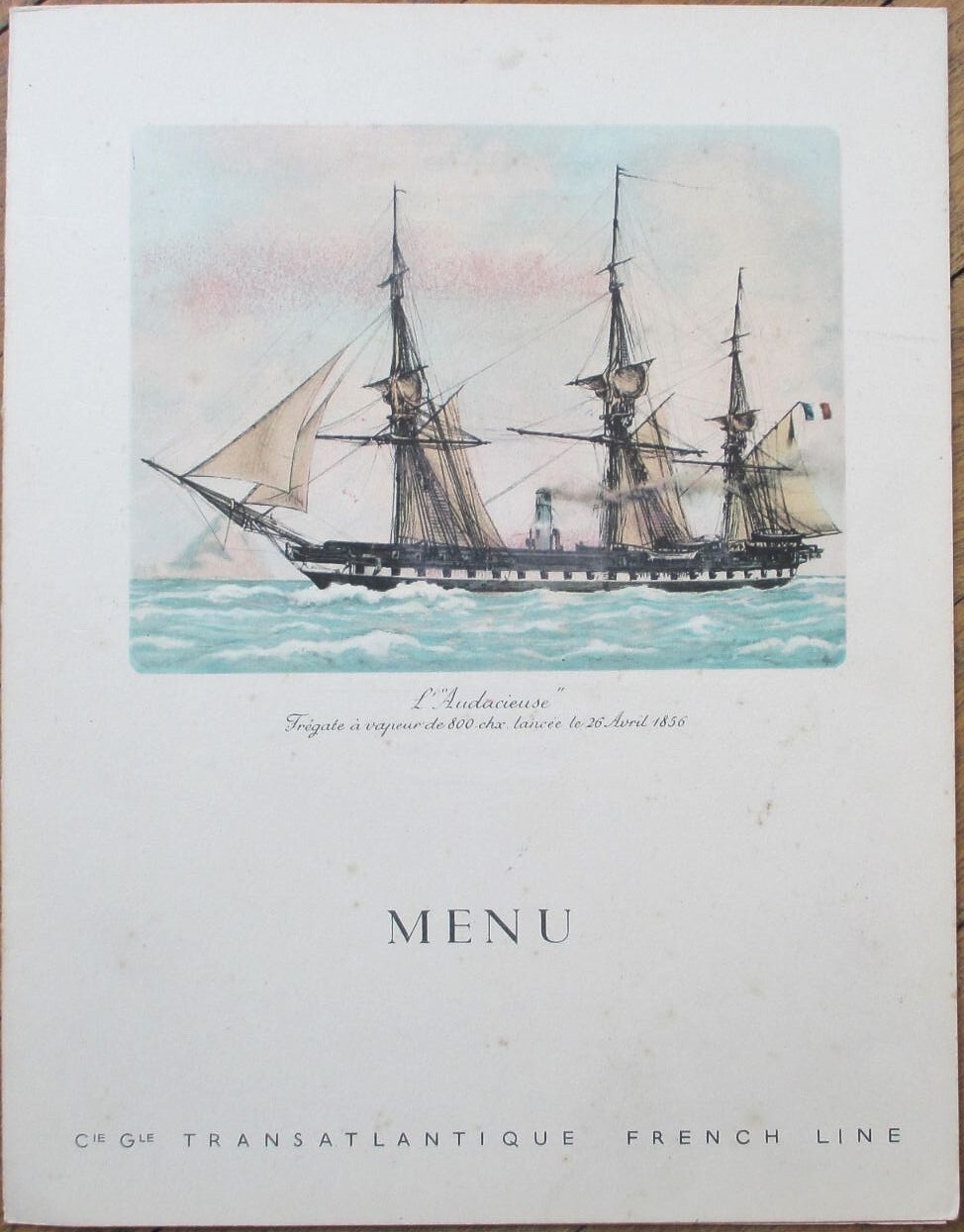 French Line 1949 Ship Menu, SS De Grasse, Cie. Gle. Transatlantique | eBay