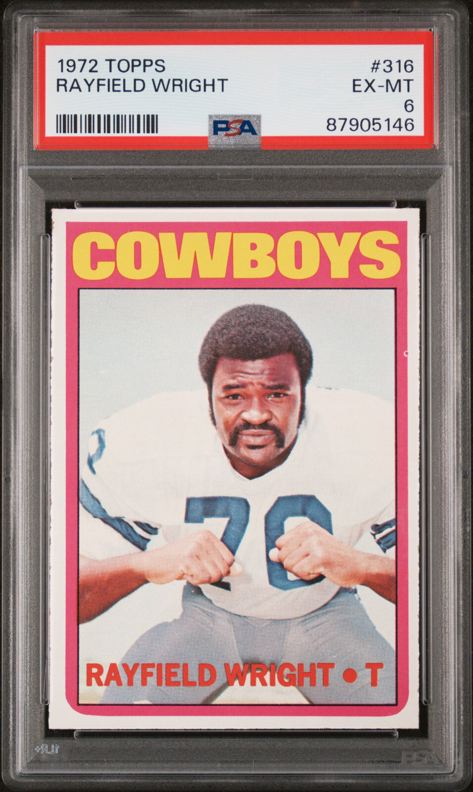 1972 TOPPS FOOTBALL #316 RAYFIELD WRIGHT RC COWBOYS HOF PSA 6 | eBay