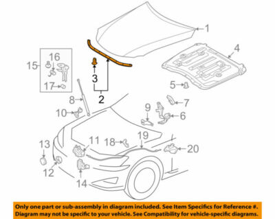 53381-53020 Toyota Seal, hood to radiator support 5338153020, New ...