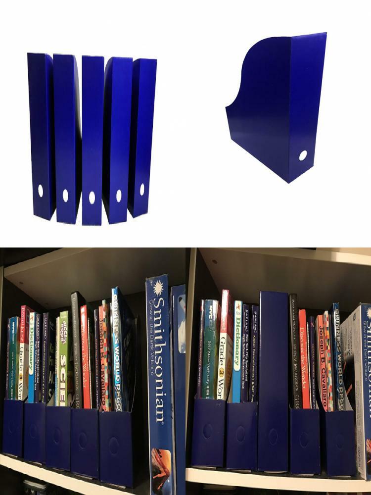 Royal 5 Navy Blue Magazine File Holders Storage Boxes 12 1/4"h X 3 1 ...