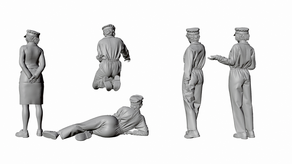 WWII British Auxiliary Territorial Service ATS Mechanics - 5 Figure Set ...