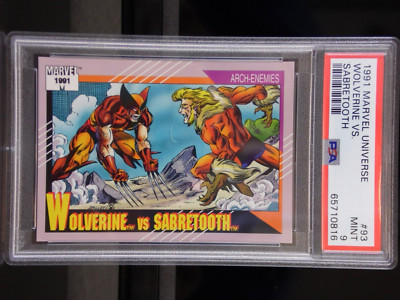 1991 IMPEL MARVEL UNIVERSE WOLVERINE VS SABRETOOTH #93 TRADING CARD ...