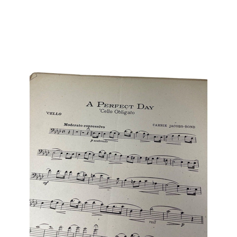 1910 A Perfect Day Sheet Music Carrie Jacobs Bond | eBay