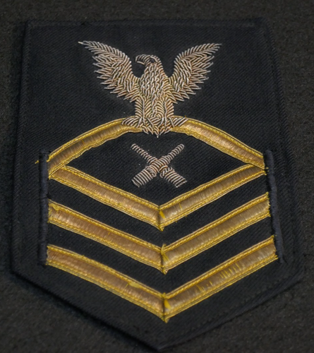 Korean War USN Navy CPO Gunner's Mate Chief Petty Officer Bullion Rate ...