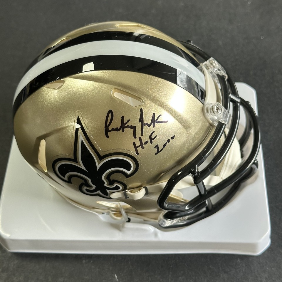 Rickey Jackson HOF Signed New Orleans Saints Mini Football Helmet AUTO ...