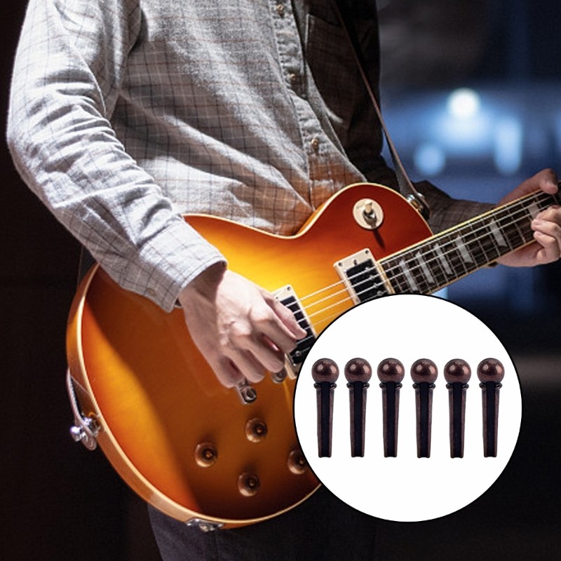 6Pcs Guitar Strings Nail Pegs Replacement Bridge Pin for Acoustic Folk ...