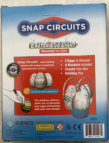 Snap Circuits Easter Egg Light Kit Stem Decorate Illuminate Your Basket ...