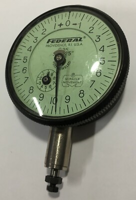Federal C3K Dial Indicator, 0-.050" Range, .00025" Graduation | eBay