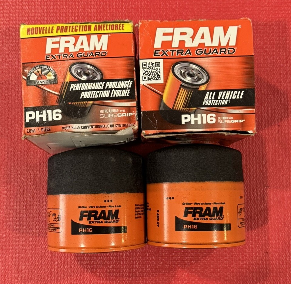 NEW FRAM PH16 2 PC Engine Oil Filter Extra Guard Lot Made in USA | eBay