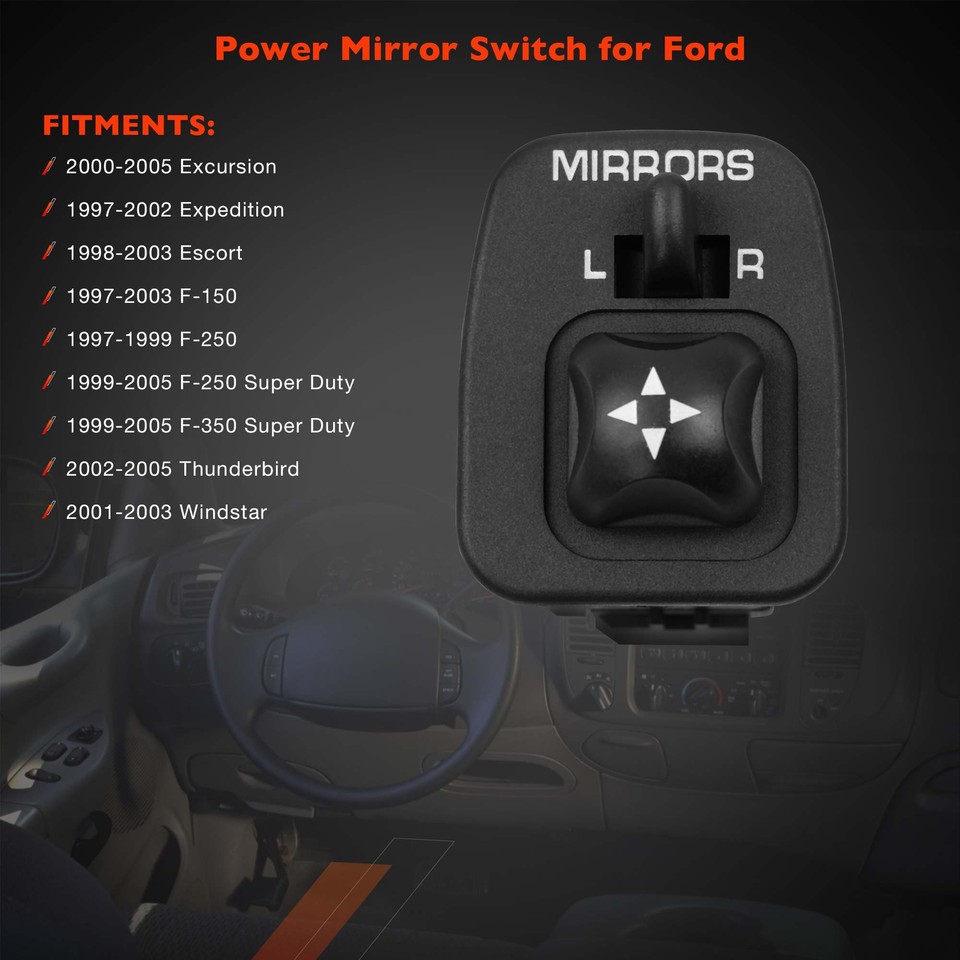 901-319 Power Mirror Control Switch For 1997-2005 Ford Excursion F150 ...