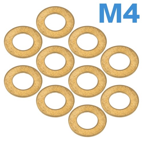 10pcs M4 Brass Flat Washer 4mm Metric Hardware Fastener Part Shim Pad ...