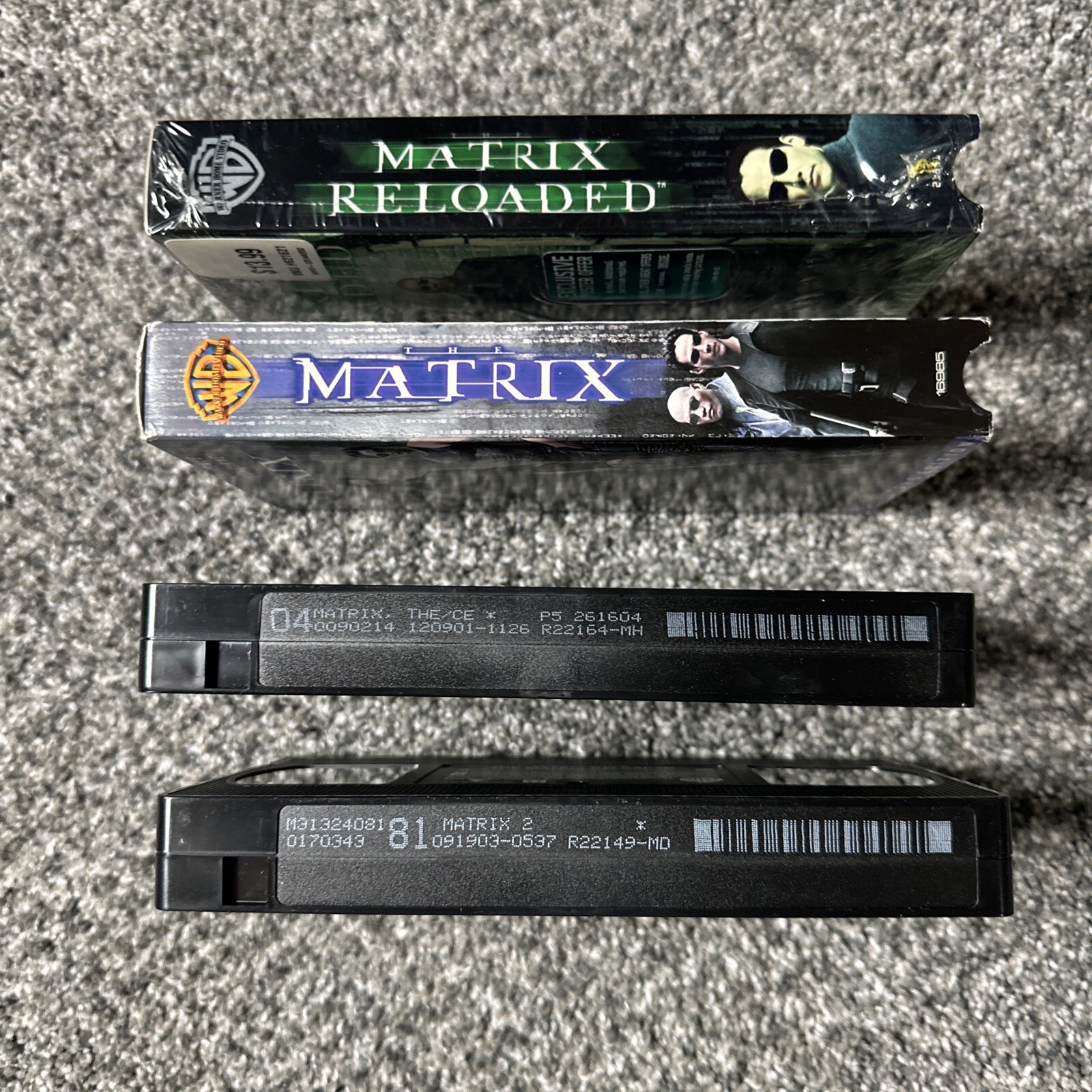 The Matrix 1999 and Matrix Reloaded 2003 VHS tape Wachowski Carrie-Anne ...