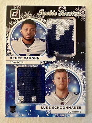2023 Panini Donruss Rookie Sweaters RC Deuce Vaughn Luke Schoonmaker ...