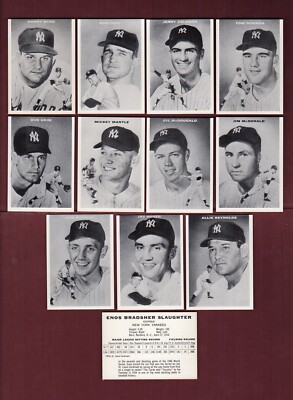 1954 Topps New York Yankees SPORTS ILLUSTRATED B&W Reprint Set ~ ALL 12 ...