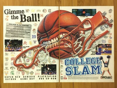 College Slam PS1 Sega Saturn Genesis 1996 Print Ad/Poster Official ...