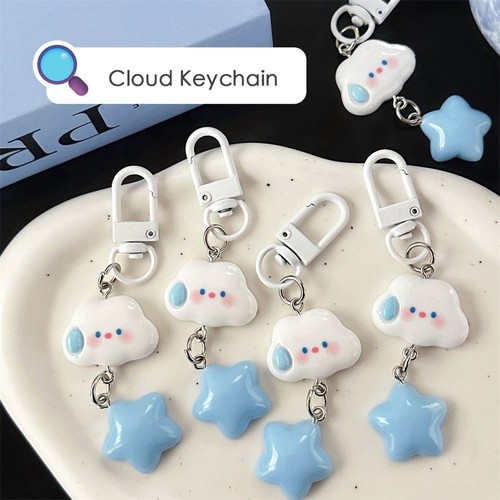 Creative Schoolbag Pendant Funny Cloud Bag Keyring Cute Cloud Keychain ...