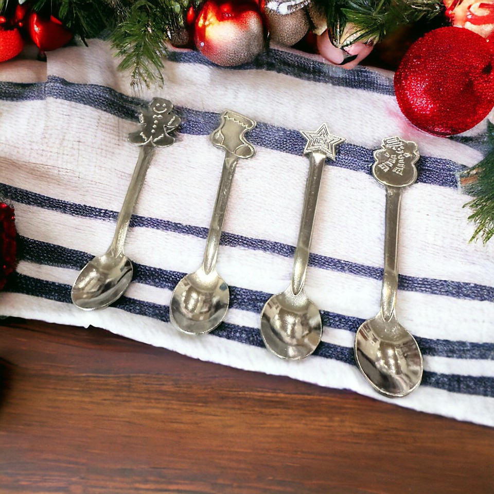 Holiday Spoon Set Of 4 Small Teaspoon Coffee Spoon Stainless Steel ...
