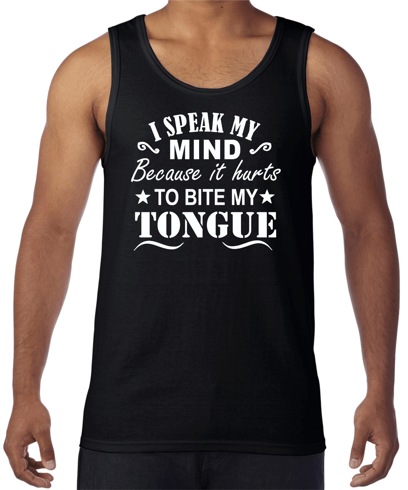 Funny Singlets Tank Tops funny t shirts men's singlet I SPEAK MY MIND ...