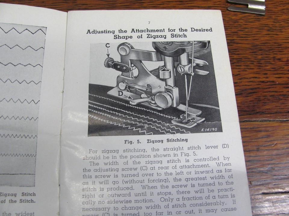 Vintage Singer Adjustable ZigZag Attachment 121706 with Instructions | eBay