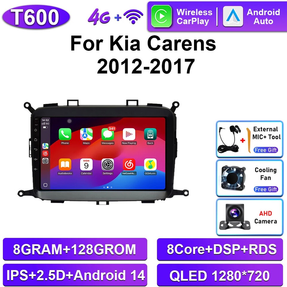 For Kia Carens 2012-2017 Android Car Radio CarPlay Multimedia Player ...