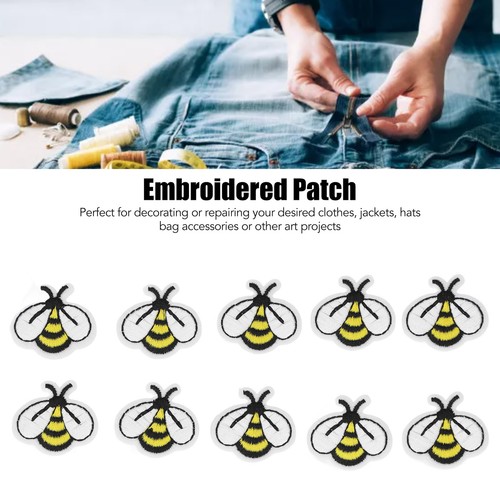 10pcs Little Bee Patch Bee Shape Ironing Cute Sewing Patches DIY Sewing ...