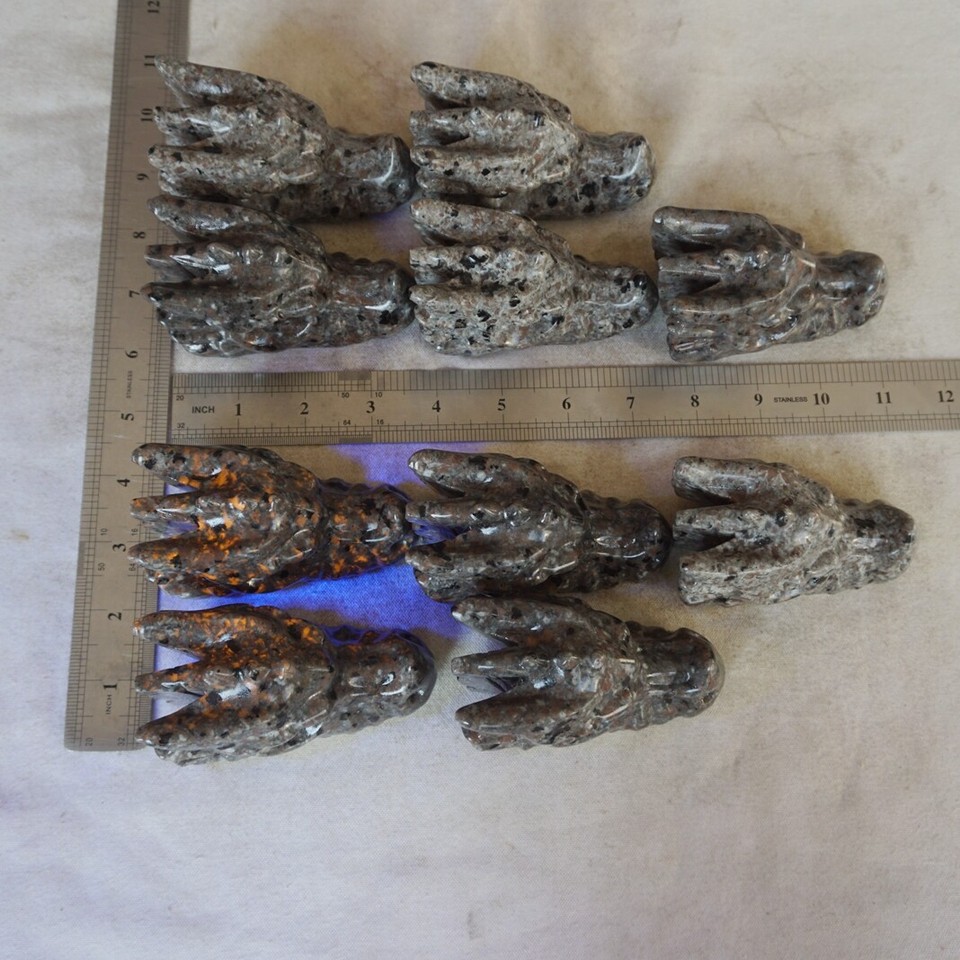 10Pcs 10cm Yooperlite Fire Stone Crystal Dragon Flashing Flame Under ...