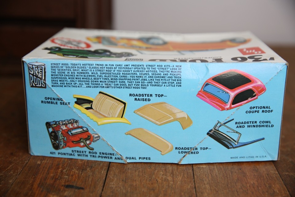 1973 AMT '36 Ford Coupe Roadster Model Car Kit built junkyard box No ...