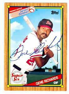 Gene Richards autographed baseball card (Padres) 1989 Topps Senior ...