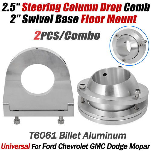2" Swivel Base Floor Mount + 2 1/2 " Steering Column Drop Comb For GM ...