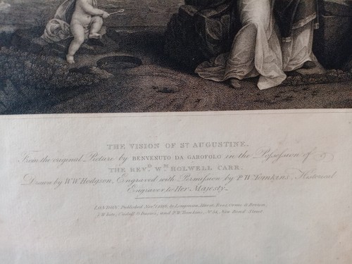Vision Saint Augustine Tisi Garofalo Tomkins Original Etching Antique ...
