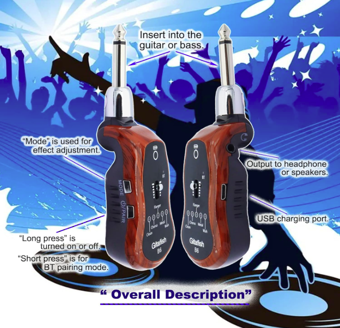 Bass Guitar Headphone Mini Amp Bluetooth Electric Bass Micro Amps for ...