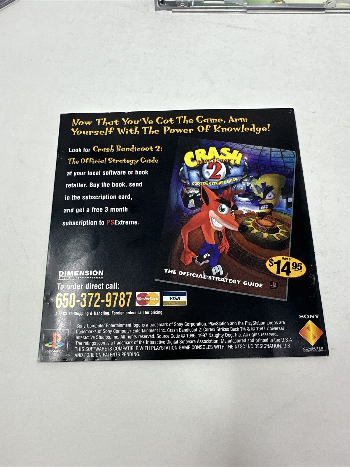 Crash Bandicoot 2 Cortex Strikes Back PlayStation 1 PS1 Black label ...