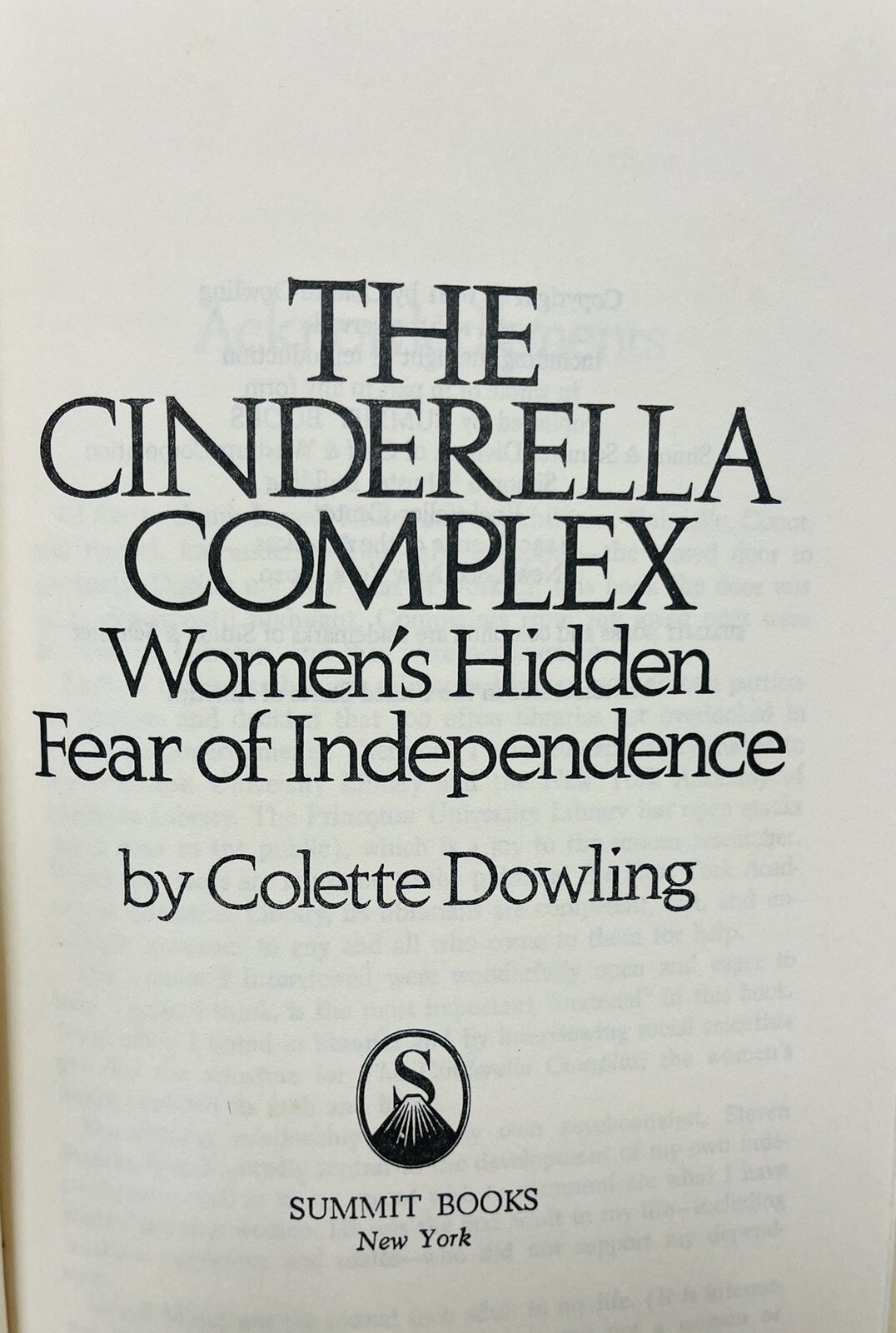 The Cinderella Complex Psychology Hardcover Book by Colette Dowling ...