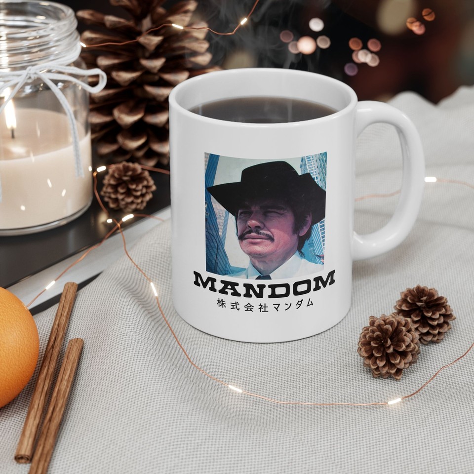 Mandom 1970s Ad 11 oz Mug - Vintage Logo Japan Charles Bronson Kitsch ...