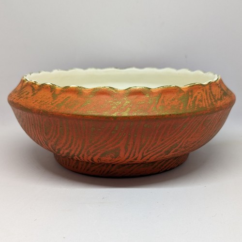 McCoy Pottery 1960s Bronze/Gold Over Orange Mid Century Planter Bowl # ...
