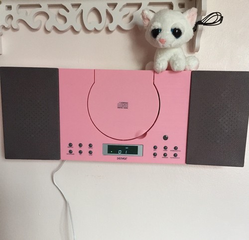 DENVER Mc-5010 Pink Mini System Stereo CD Player Mp3 Compact HIFI Music ...